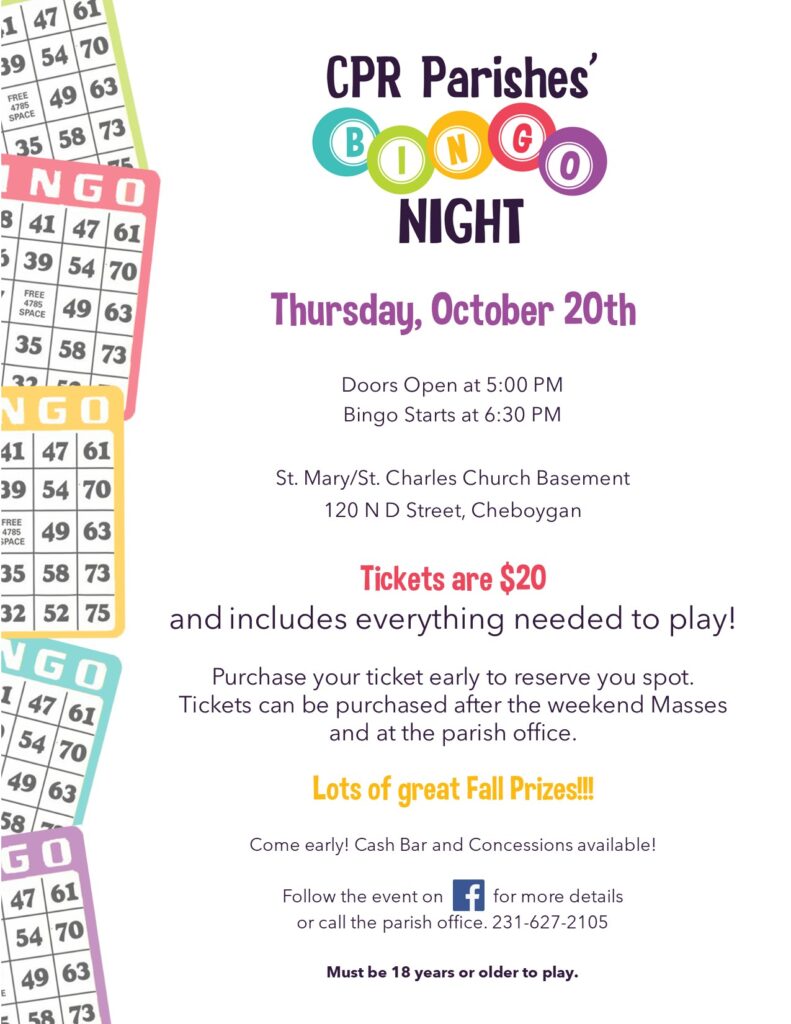 Fall Bingo Night! – Cheboygan Catholic Community